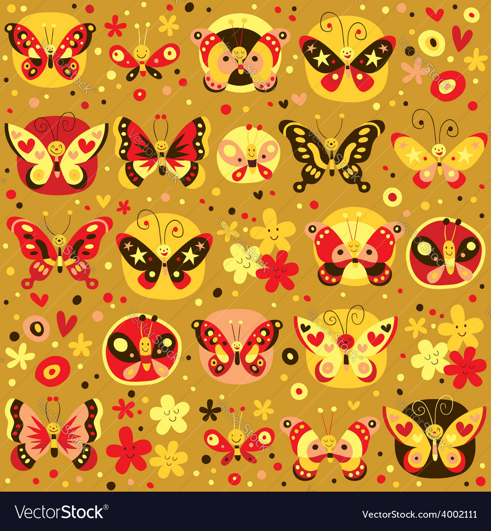 Butterflies pattern 4 Royalty Free Vector Image