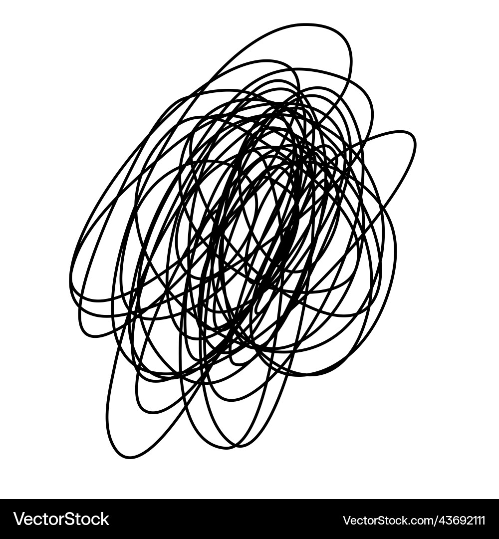 Chaotically tangled line unravels chaos and mess Vector Image