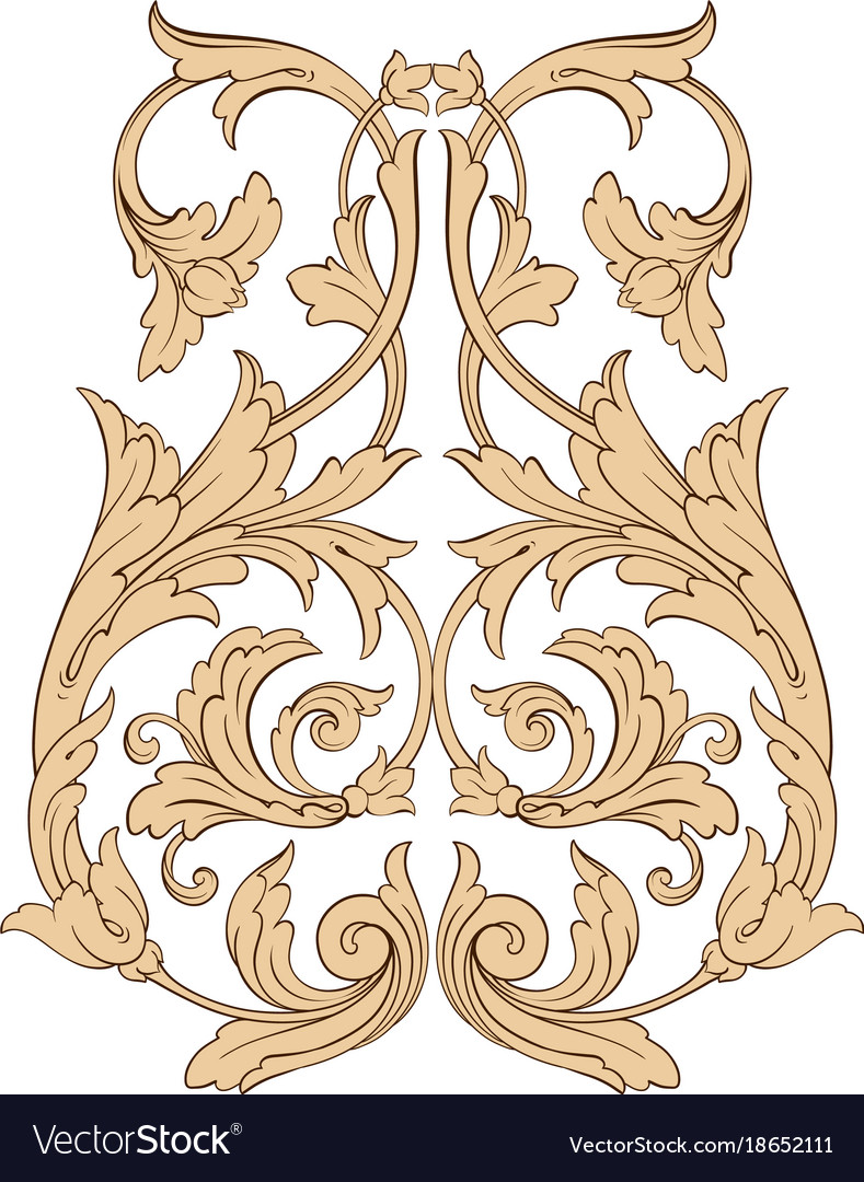 Classical baroque ornament Royalty Free Vector Image