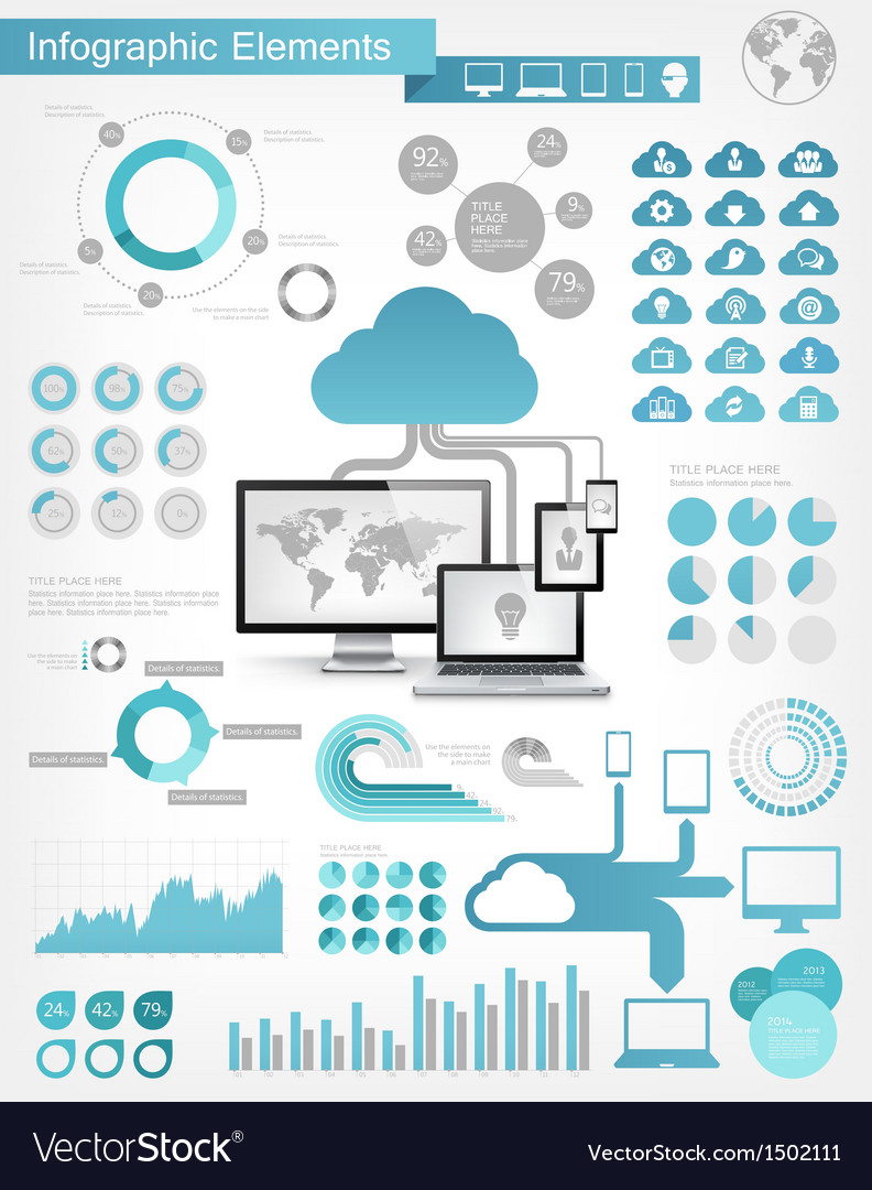 Cloud Service Infographic Elements Royalty Free Vector Image