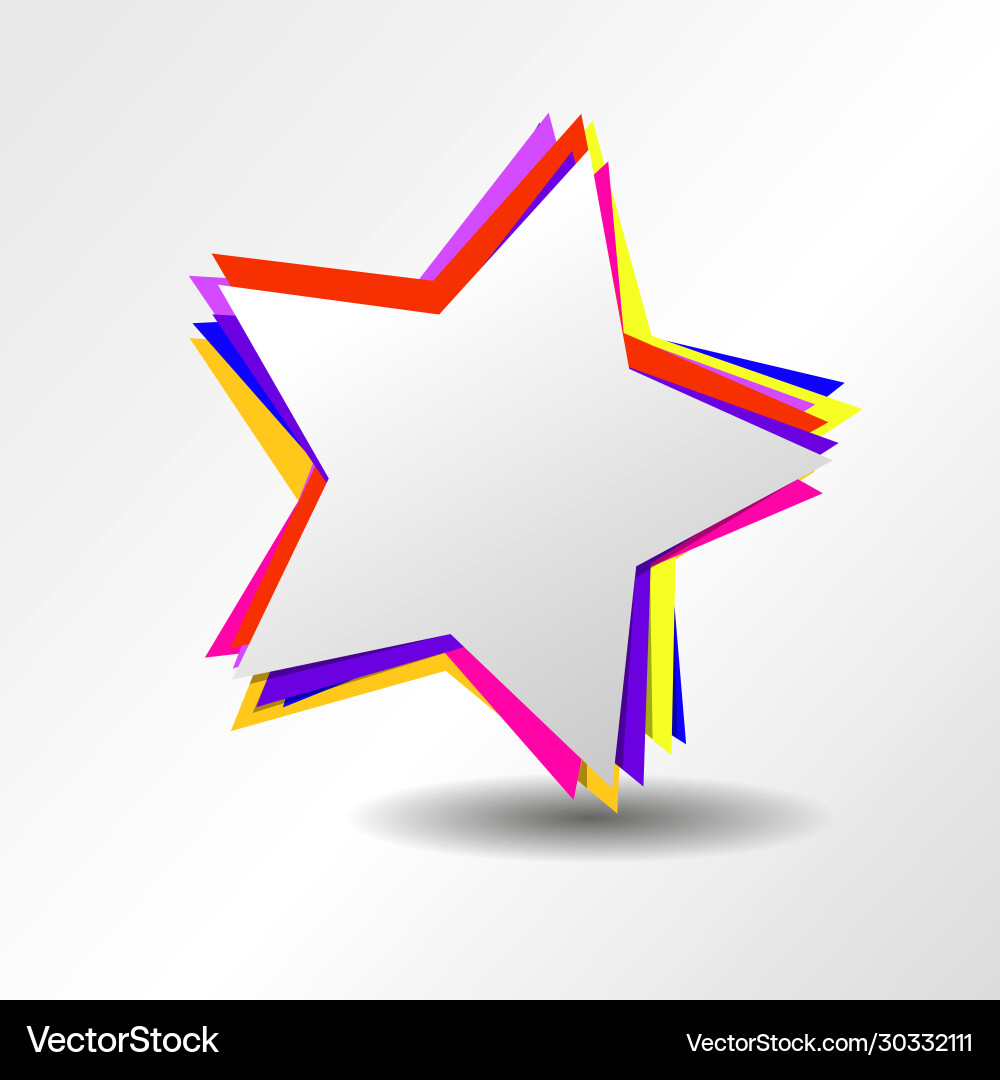 Colorful star logo with symbol sign icon Vector Image