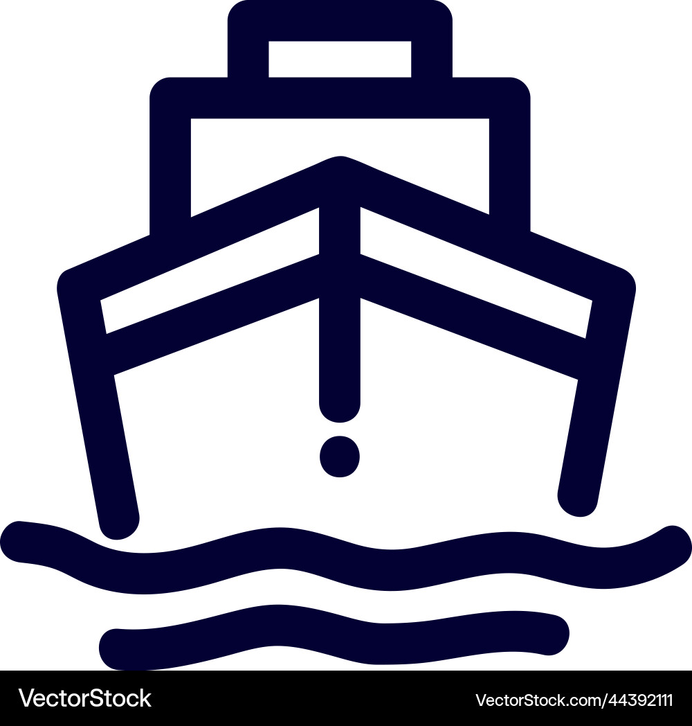 Cruise boat transport linear Royalty Free Vector Image