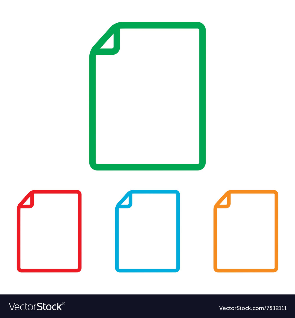 Document sign colorful set Royalty Free Vector Image