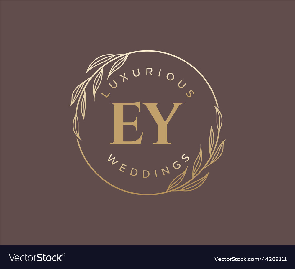 Ey initials letter wedding monogram logos Vector Image