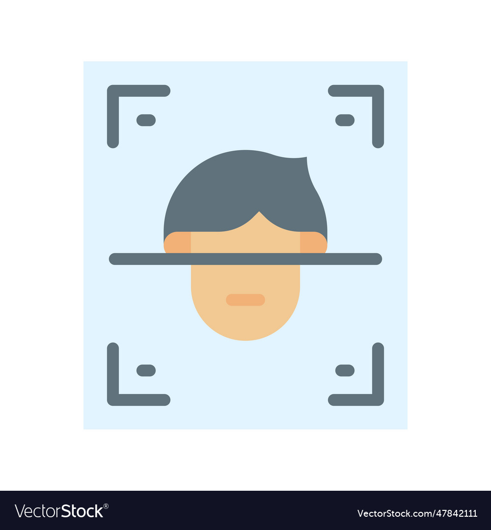 Face scan icon image Royalty Free Vector Image