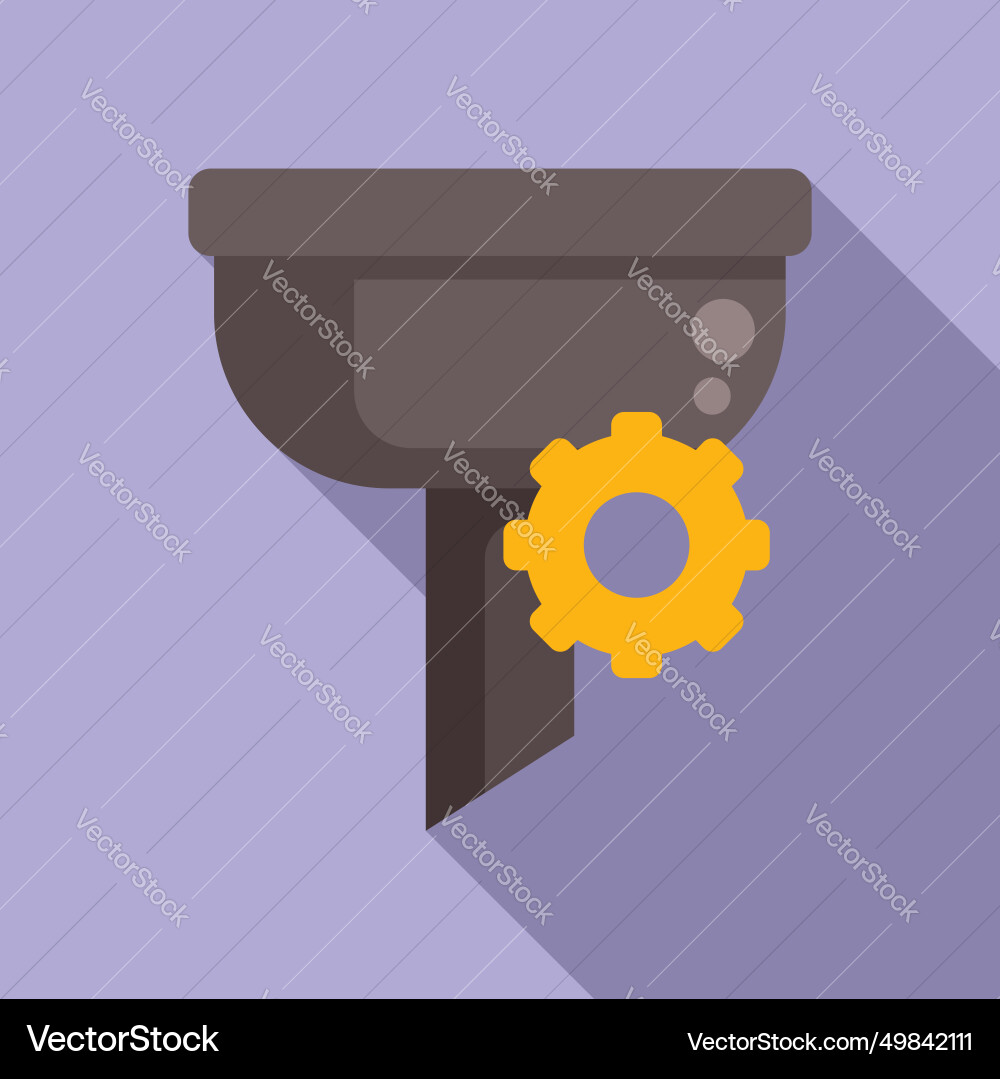 Gear filter look icon flat web app data Royalty Free Vector