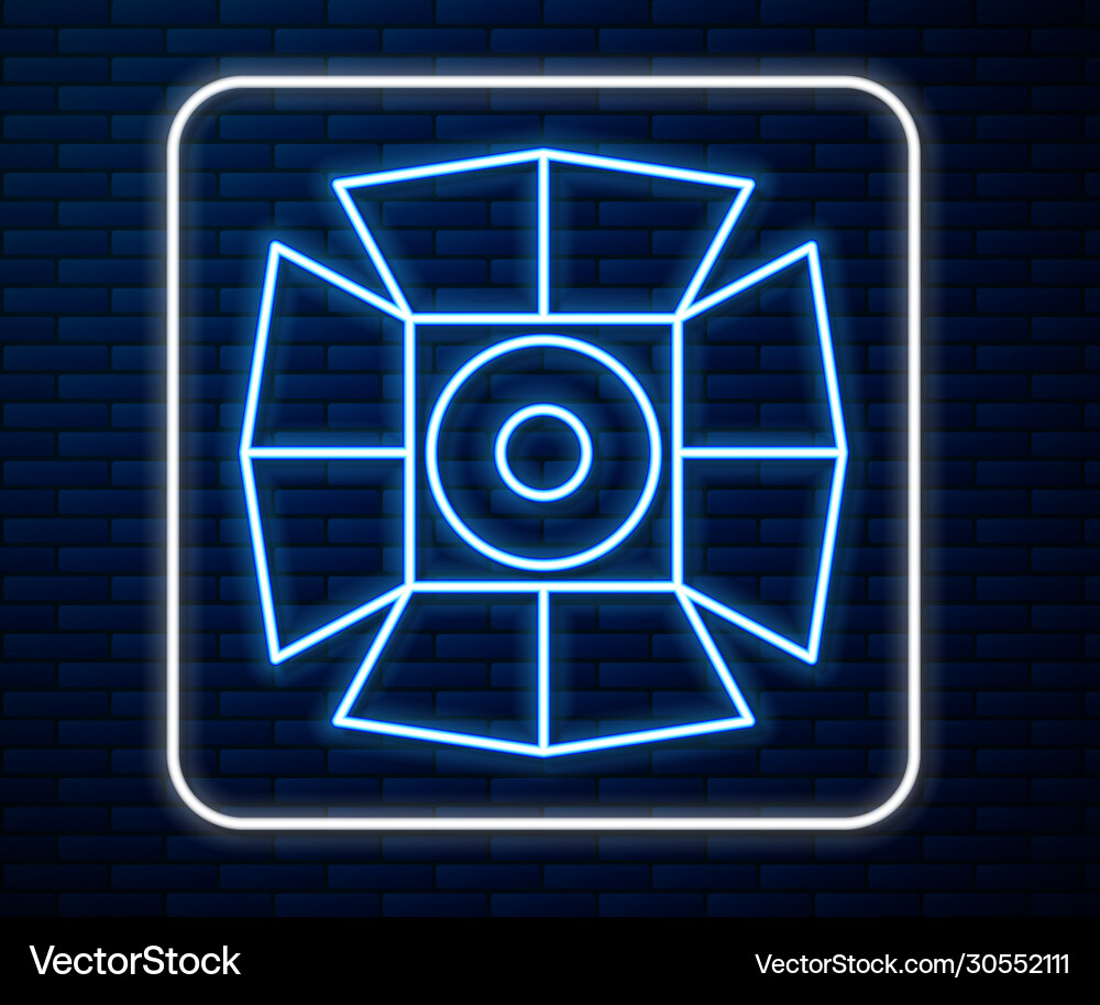 Glowing neon line movie spotlight icon isolated Vector Image