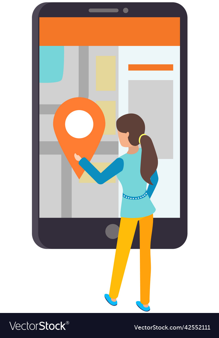 Gps navigation tracking with mobile application Vector Image