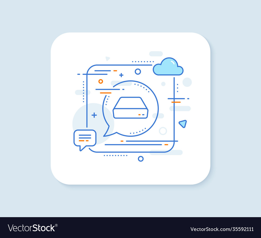 Mini pc line icon small computer device sign Vector Image Mini pc line icon small computer device sign Vector Image