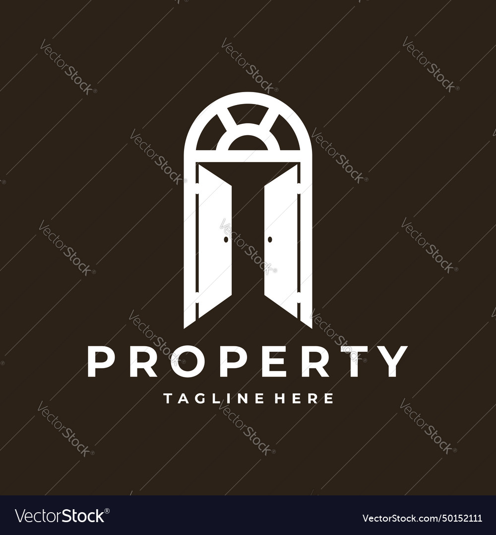 Open door logo design Royalty Free Vector Image