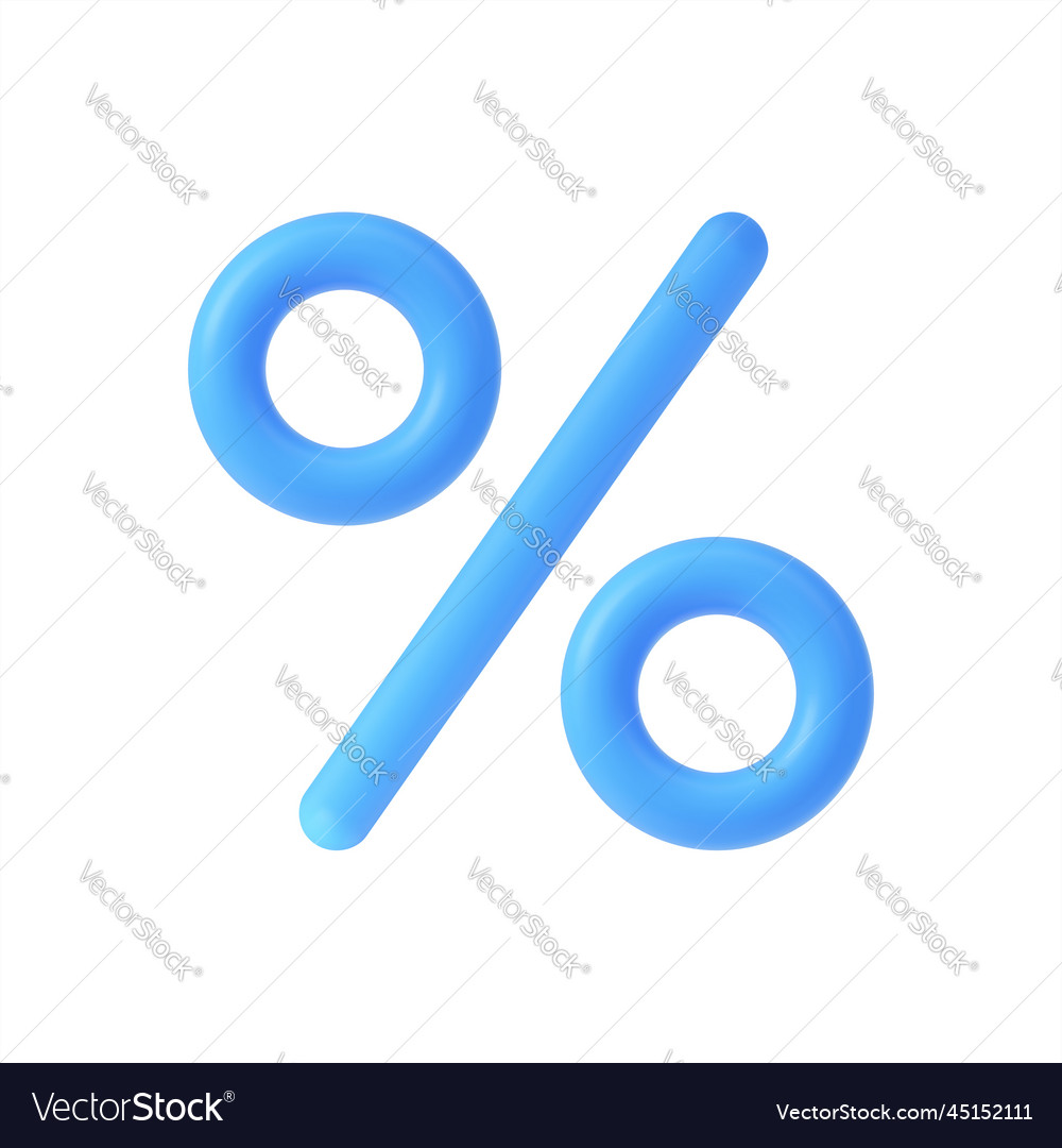 Percentage icon 3d Royalty Free Vector Image - VectorStock