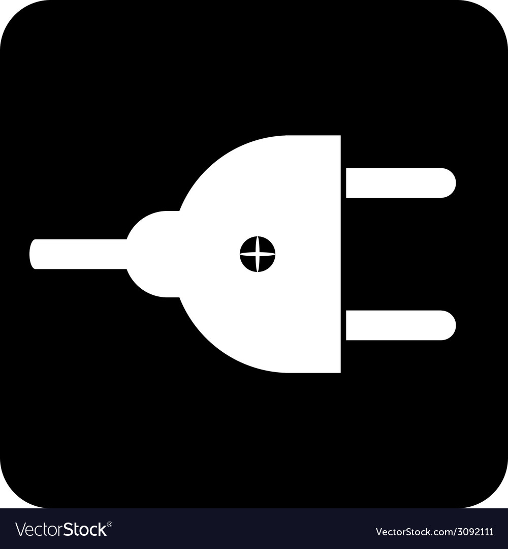 Plug symbol button Royalty Free Vector Image - VectorStock