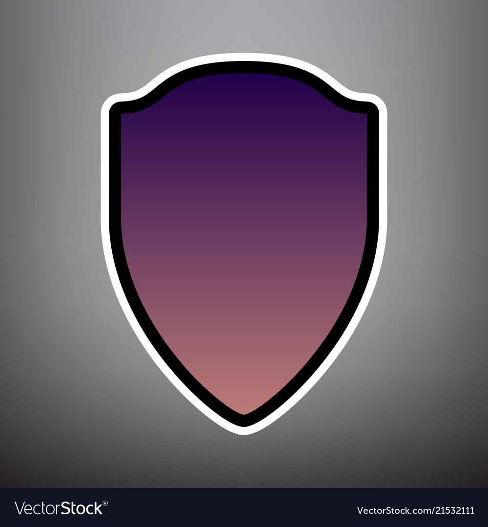 Shield sign violet gradient Royalty Free Vector Image