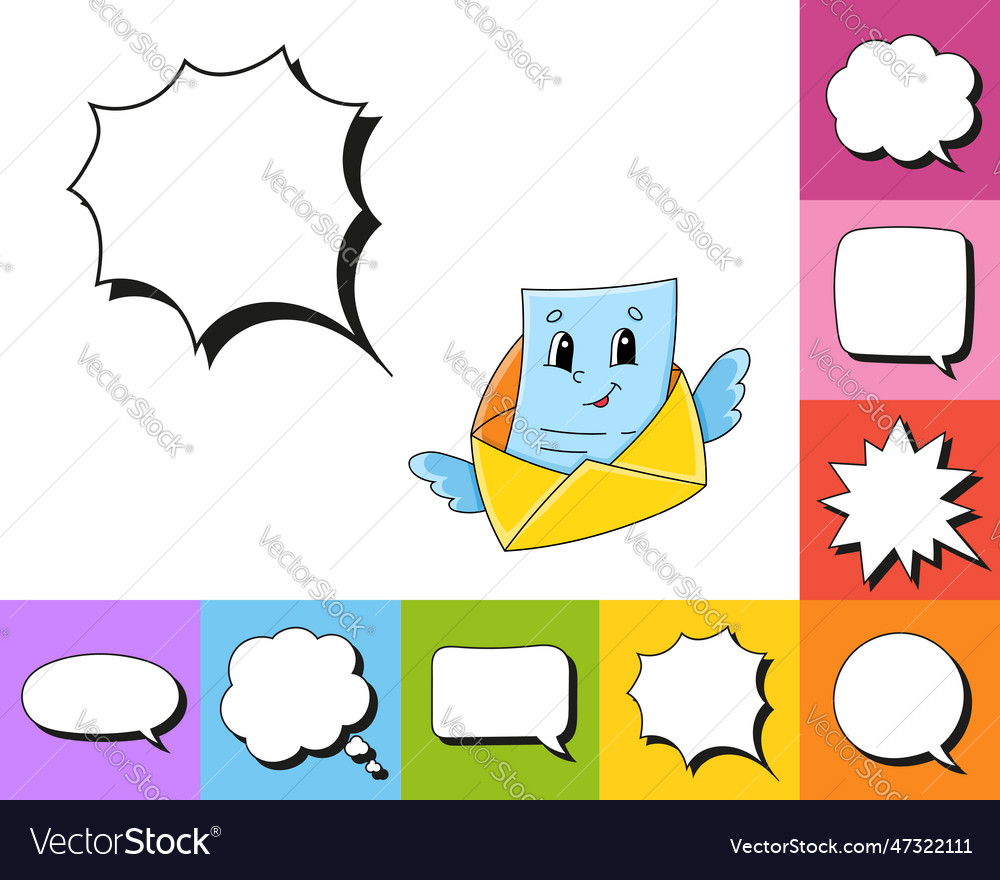 Speech bubble of different shape with a cute Vector Image
