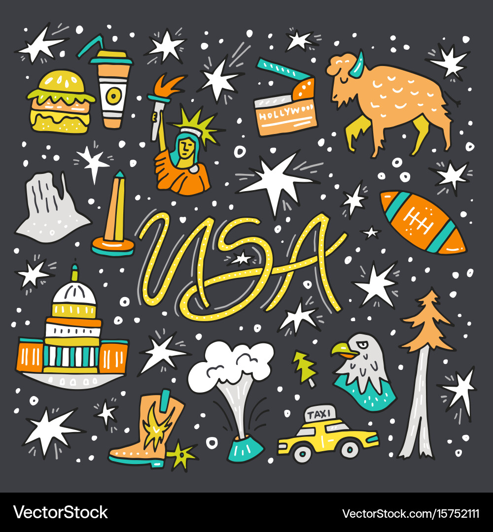 Symbols of usa Royalty Free Vector Image - VectorStock