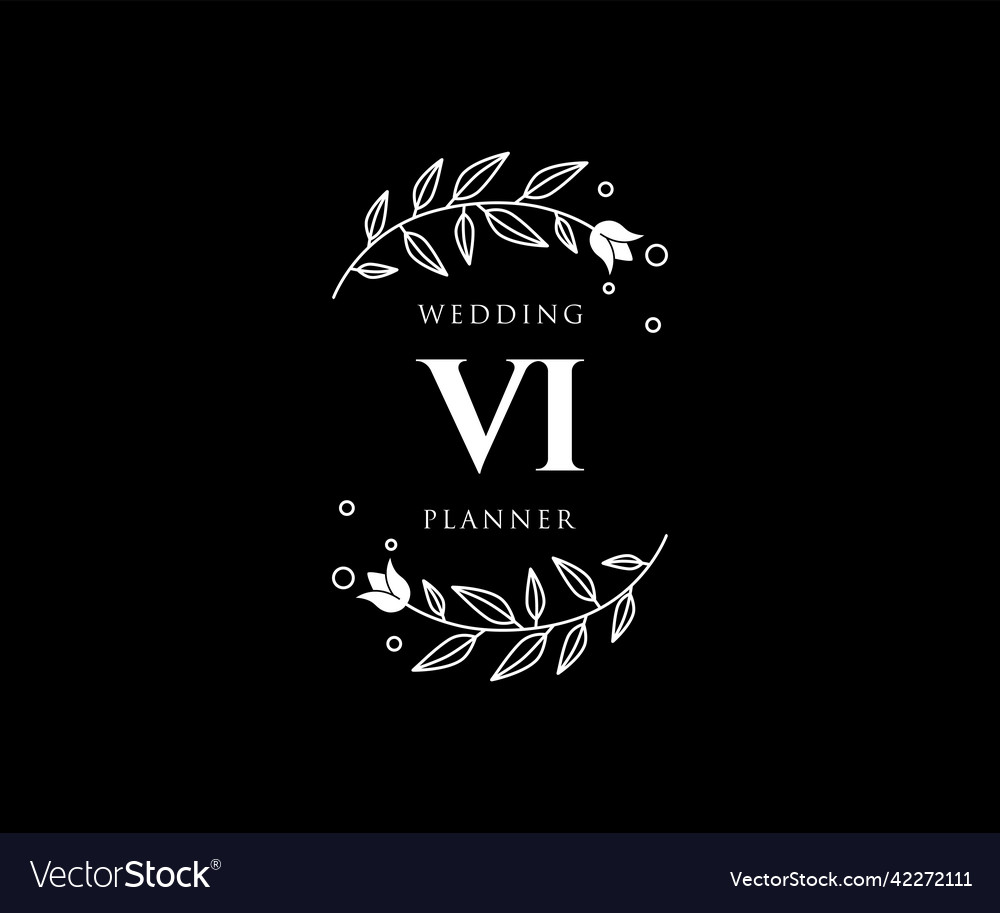 Vi initials letter wedding monogram logos Vector Image