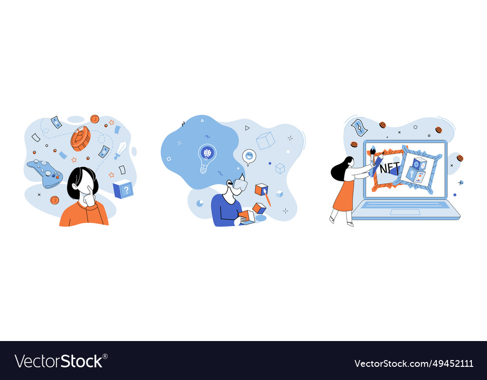 Virtual world cyber environments Royalty Free Vector Image