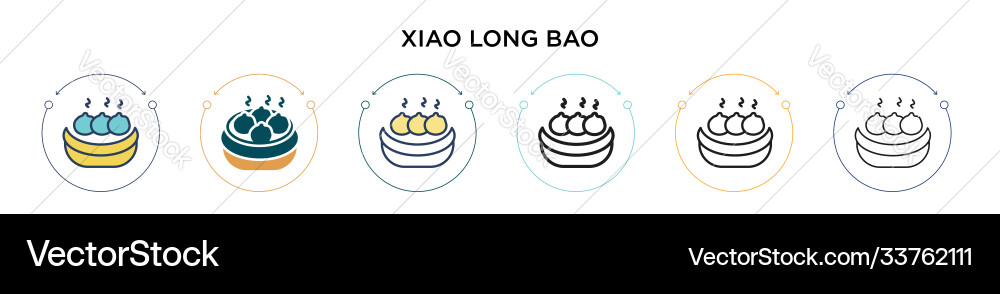 Xiao long bao icon in filled thin line outline Vector Image