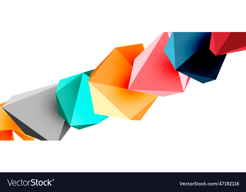 3d low poly triangle design elements Royalty Free Vector