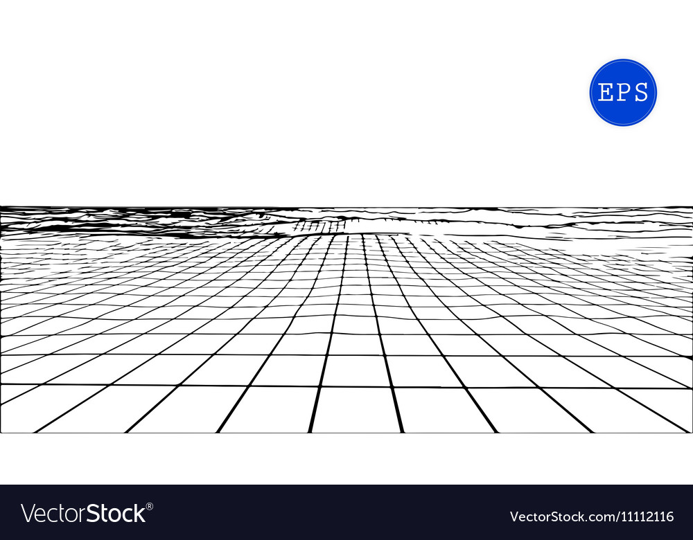 Abstract polygonal wave wireframe background Vector Image
