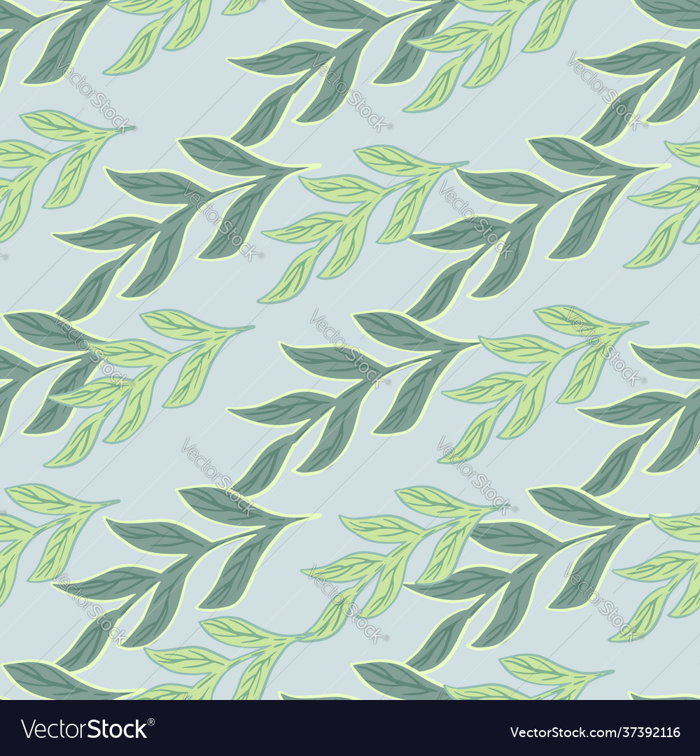Botany seamless pattern with doodle branches Vector Image