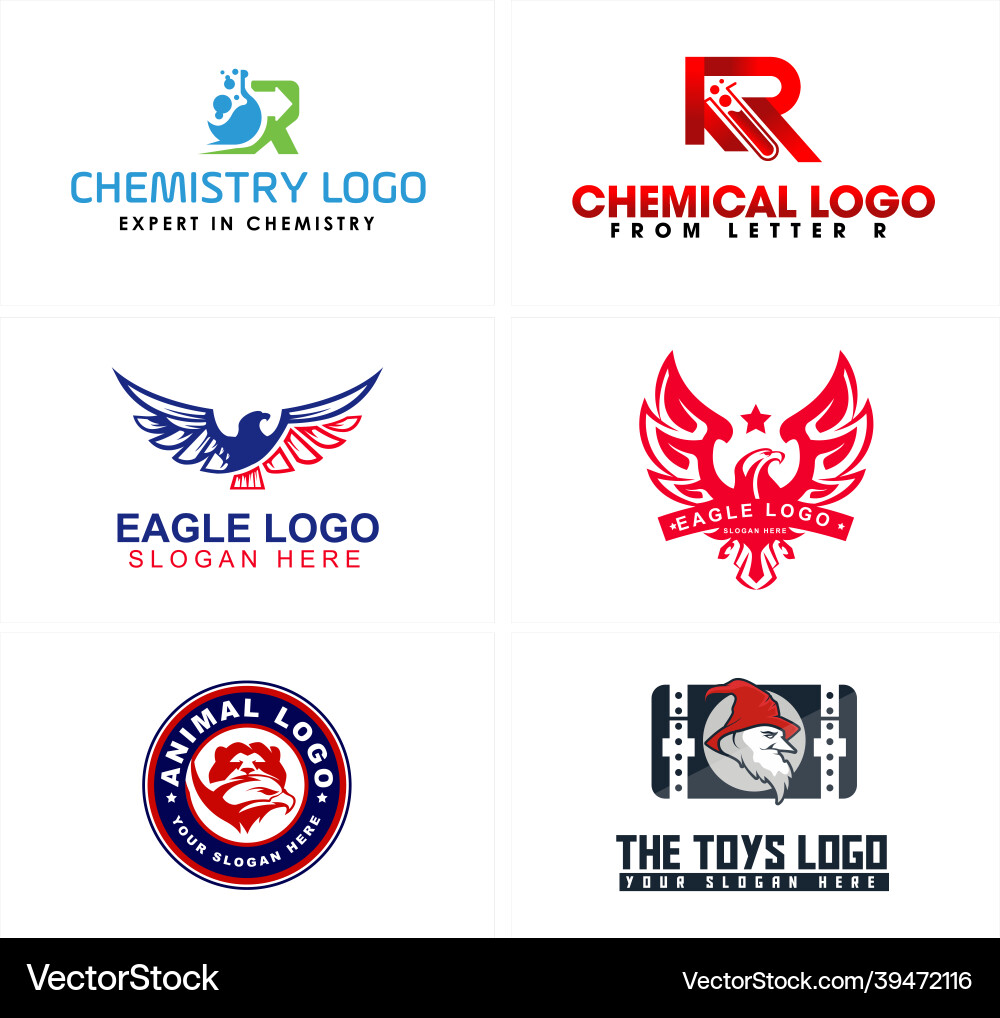 Chemistry animal laboratory logo design Royalty Free Vector