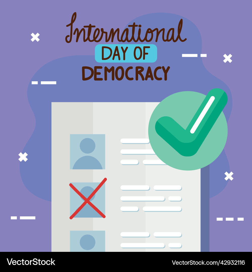 Day of democracy lettering Royalty Free Vector Image