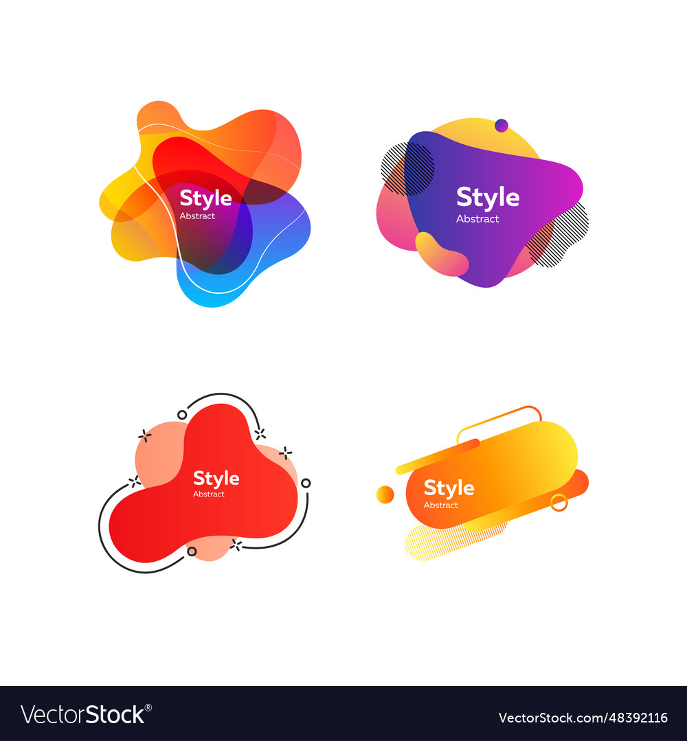 Dynamic geometric badges set Royalty Free Vector Image