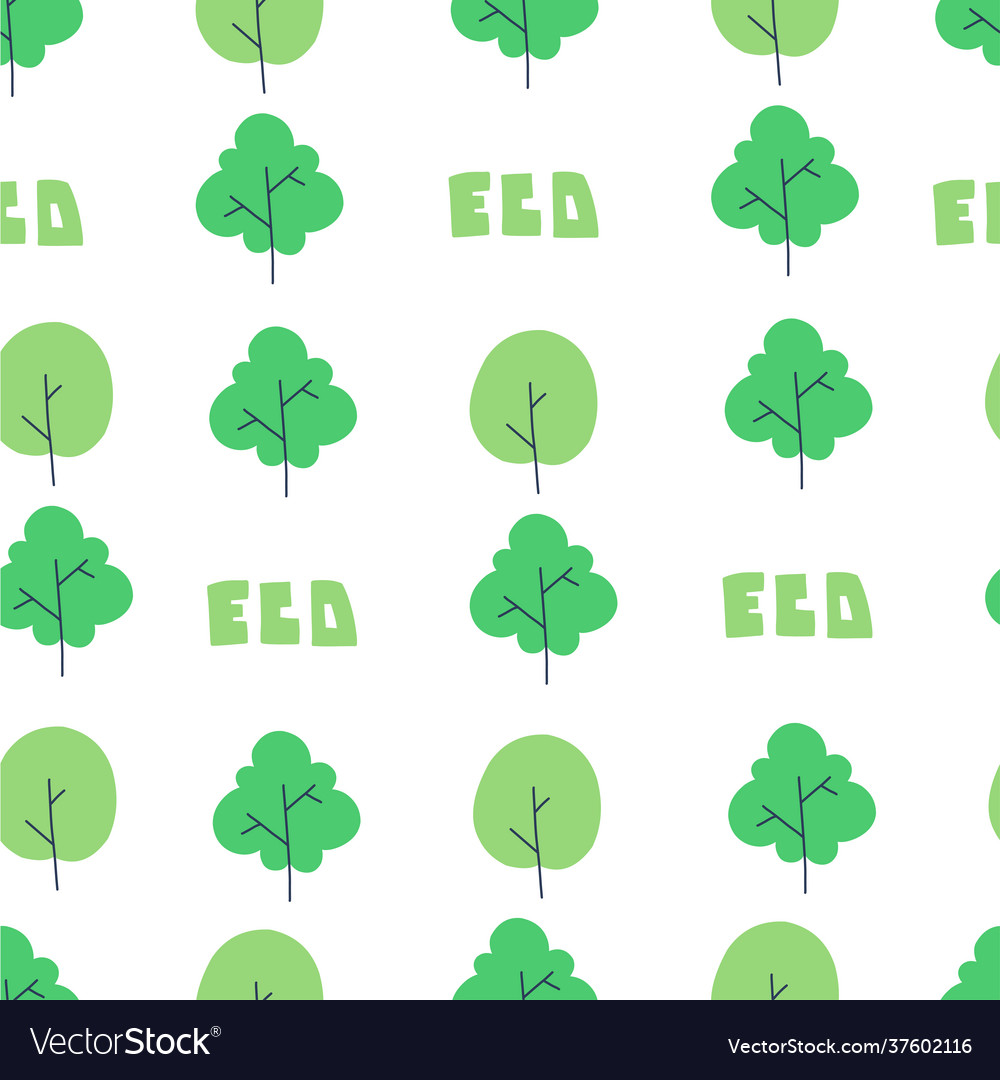 Eco pattern in linear style flat decoration Vector Image