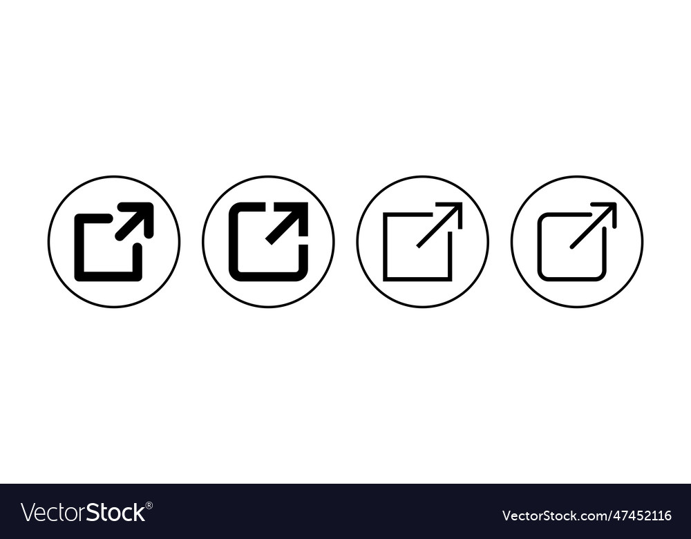 External link icon set hyperlink symbol Royalty Free Vector