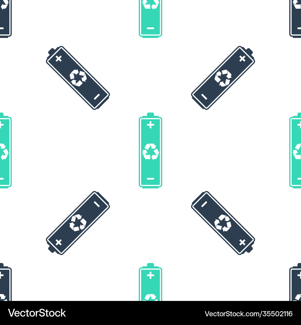 Green battery with recycle symbol icon isolated Vector Image