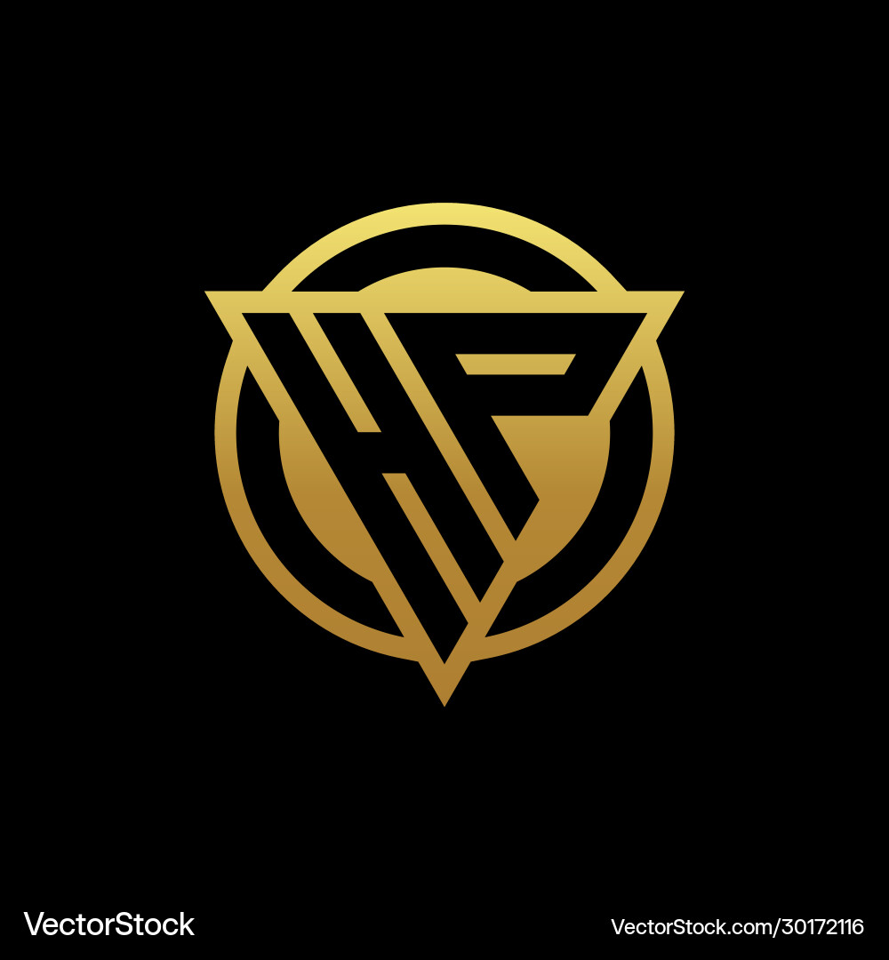 Hp logo monogram with triangle shape and circle Vector Image