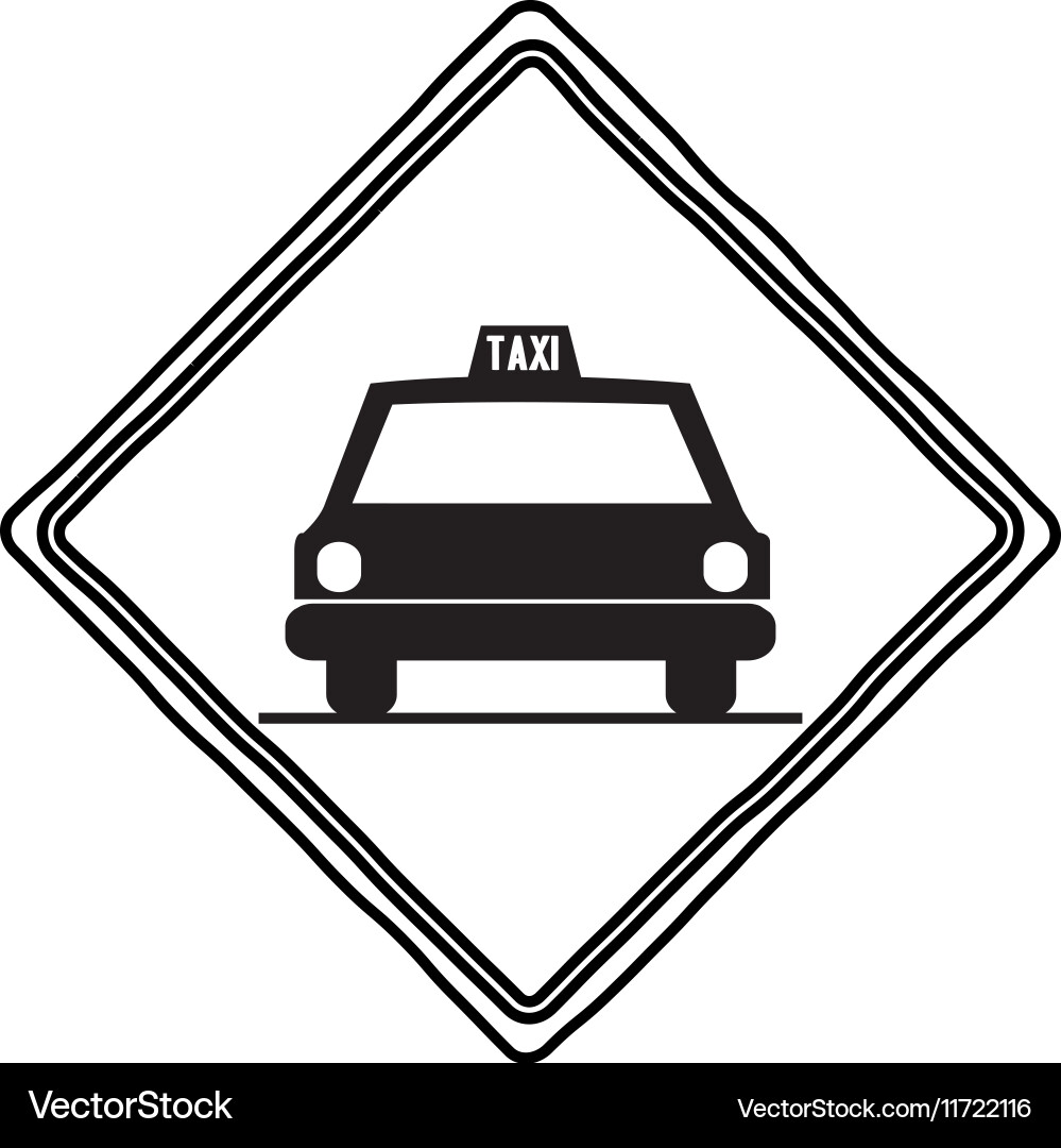 Isolated taxi road sign design Royalty Free Vector Image