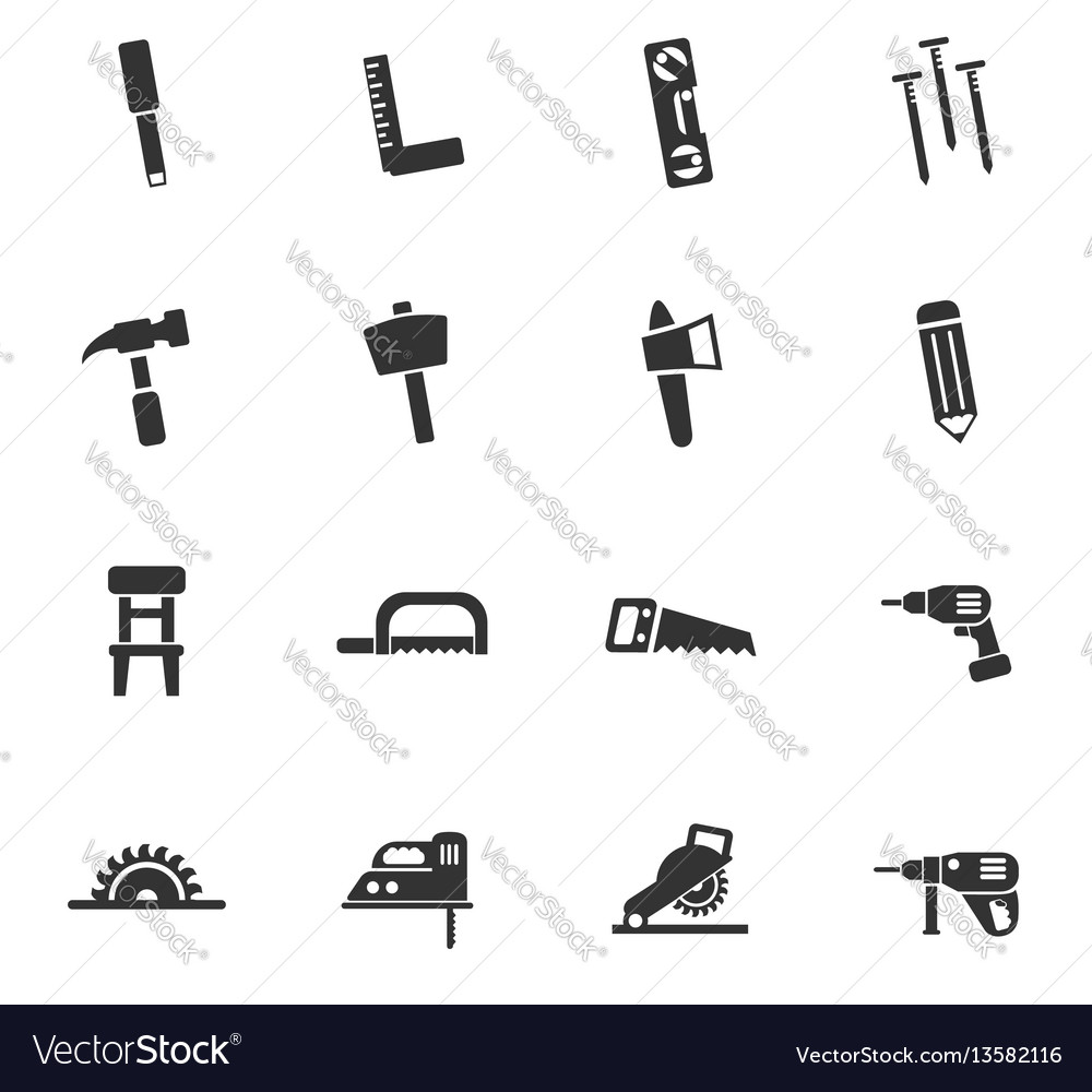 Joinery icon set Royalty Free Vector Image - VectorStock