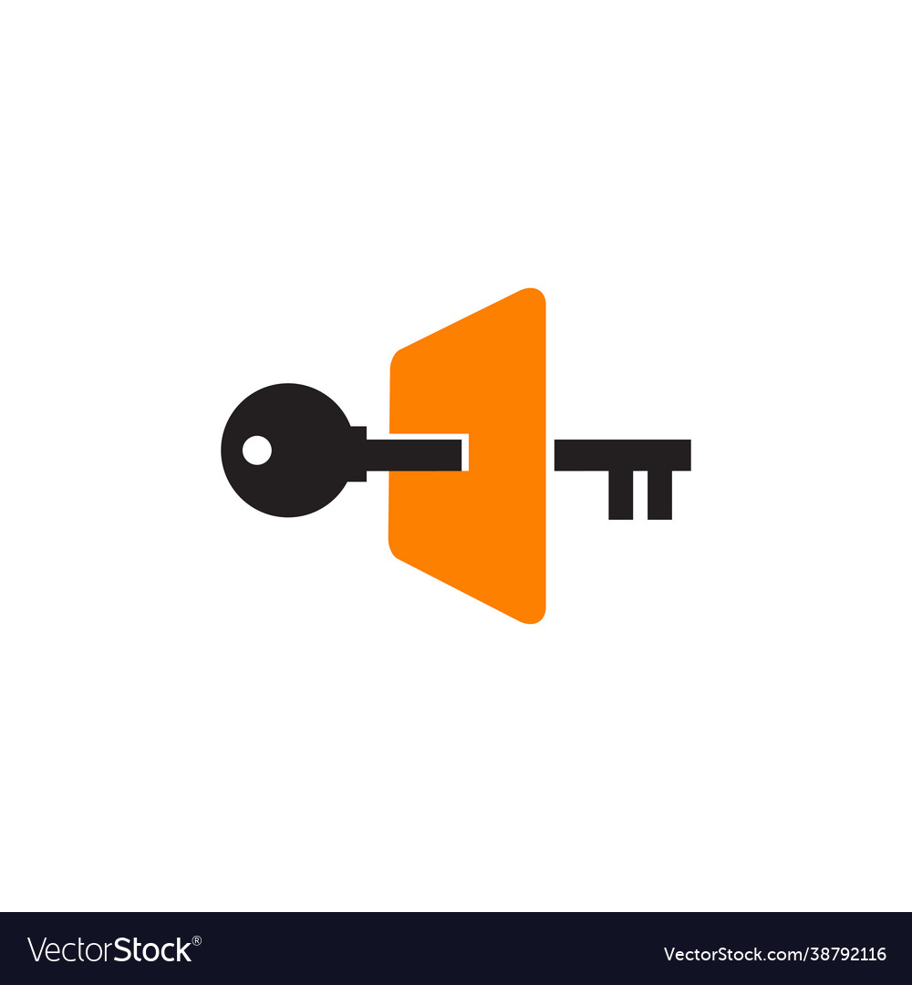 Key icon logo design template Royalty Free Vector Image