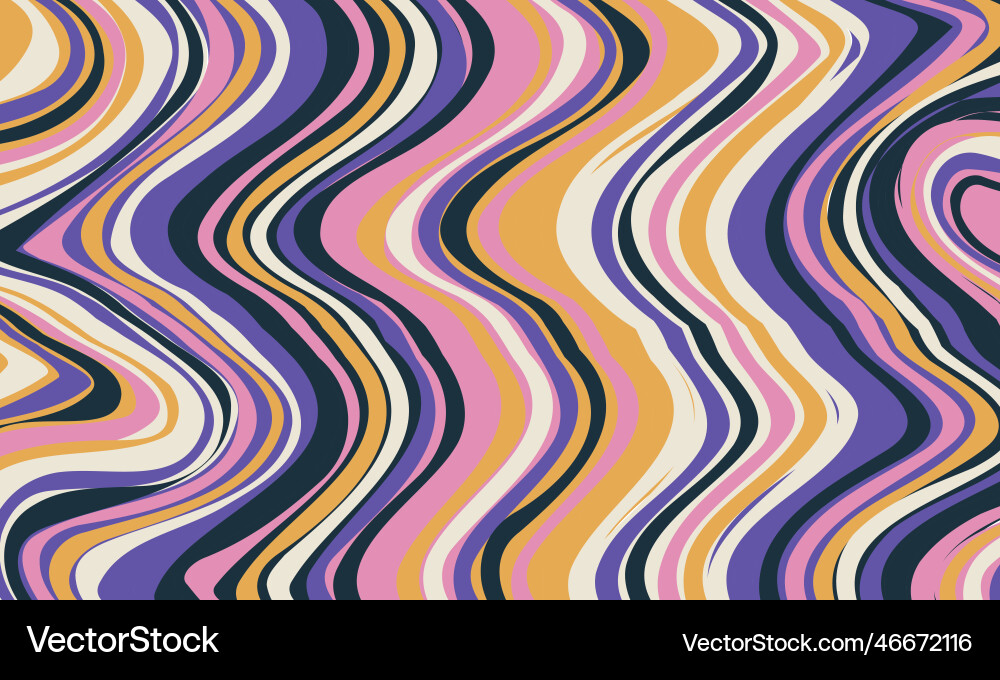 Psychedelic swirl groovy poster retro Royalty Free Vector