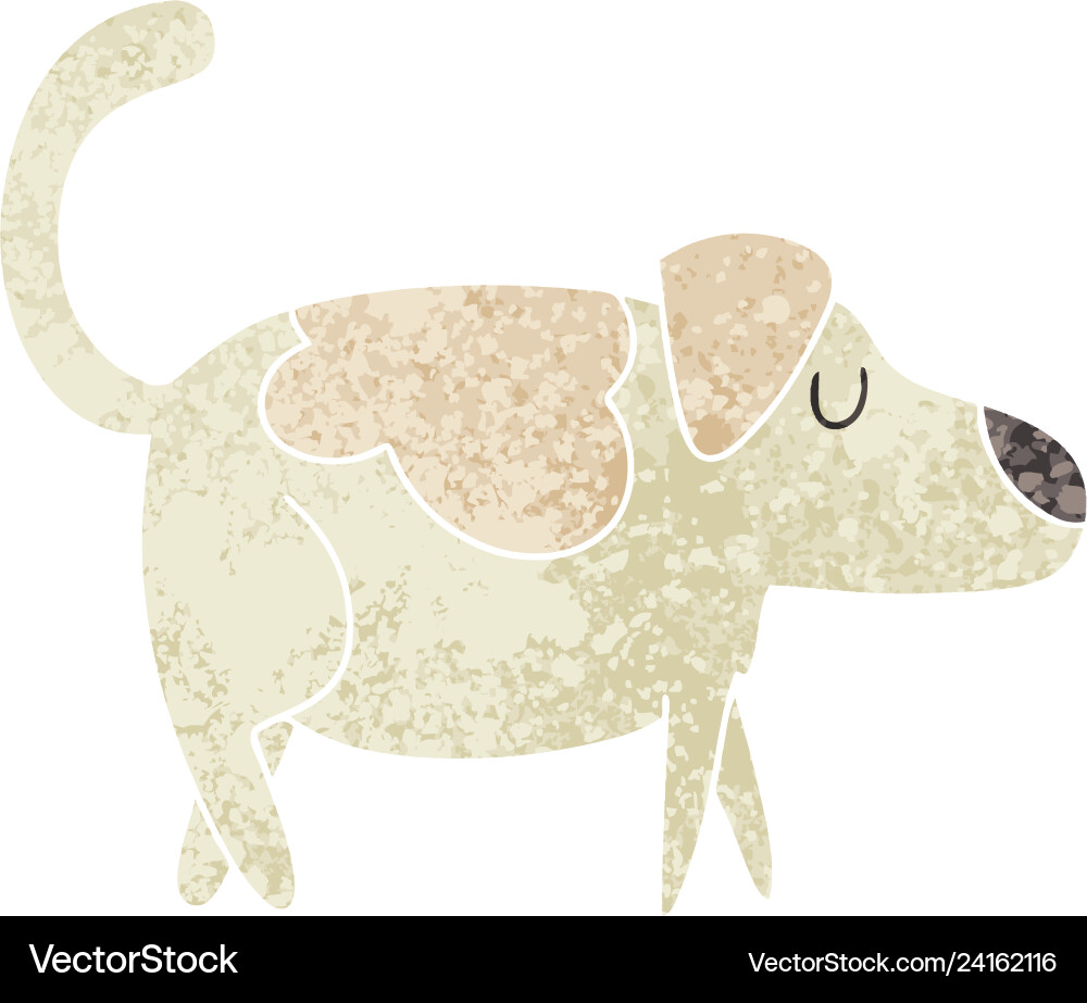 Quirky retro style cartoon dog Royalty Free Vector Image