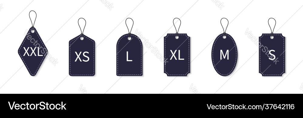 Size label cloth label tag xl s xxl l Royalty Free Vector