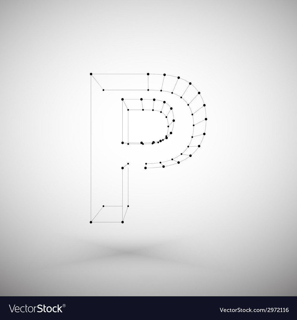 Three dimensional mesh stylish alphabet letter Vector Image Three dimensional mesh stylish alphabet letter Vector Image