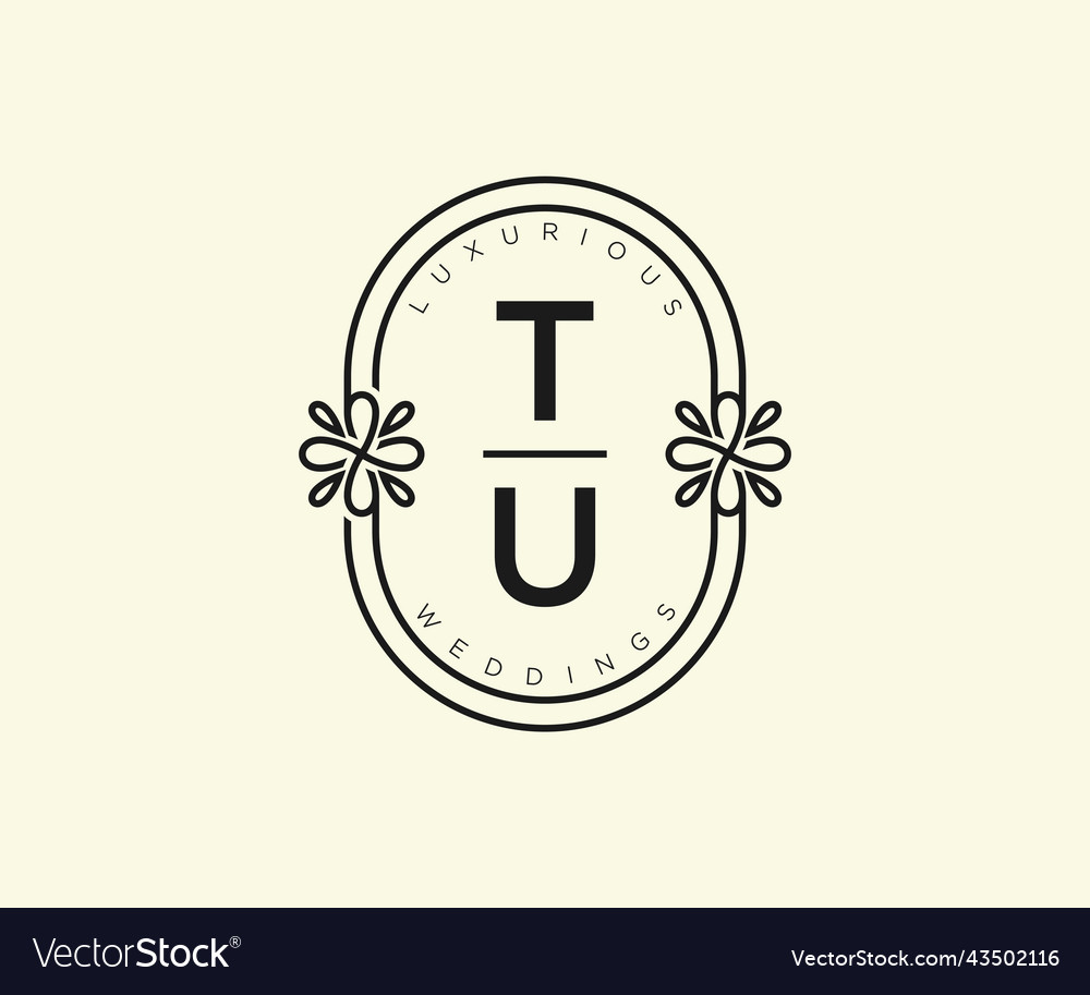 Tu initials letter wedding monogram logos Vector Image