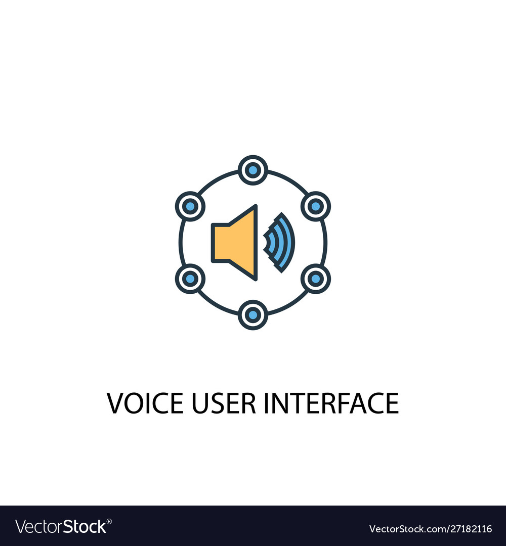Voice user interface concept 2 colored line icon Vector Image