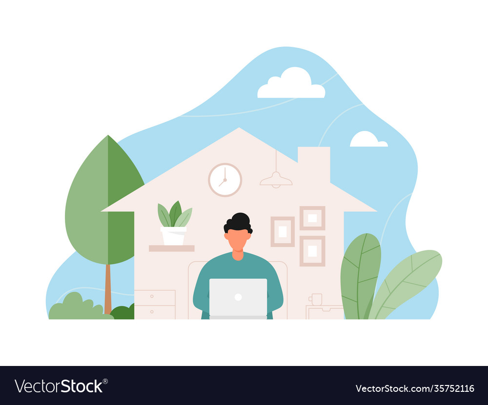 Work from home concept Royalty Free Vector Image