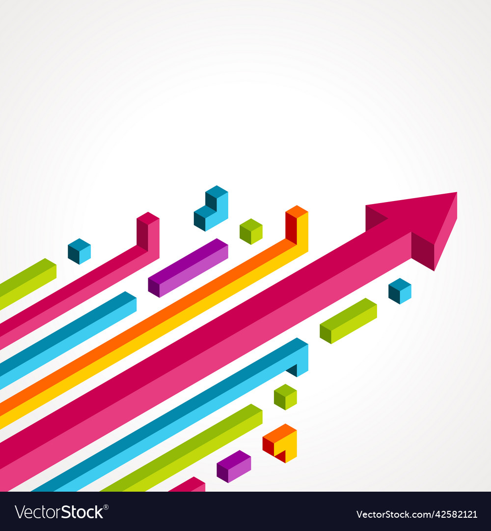 Abstract multicolored geometric shape arrow Vector Image