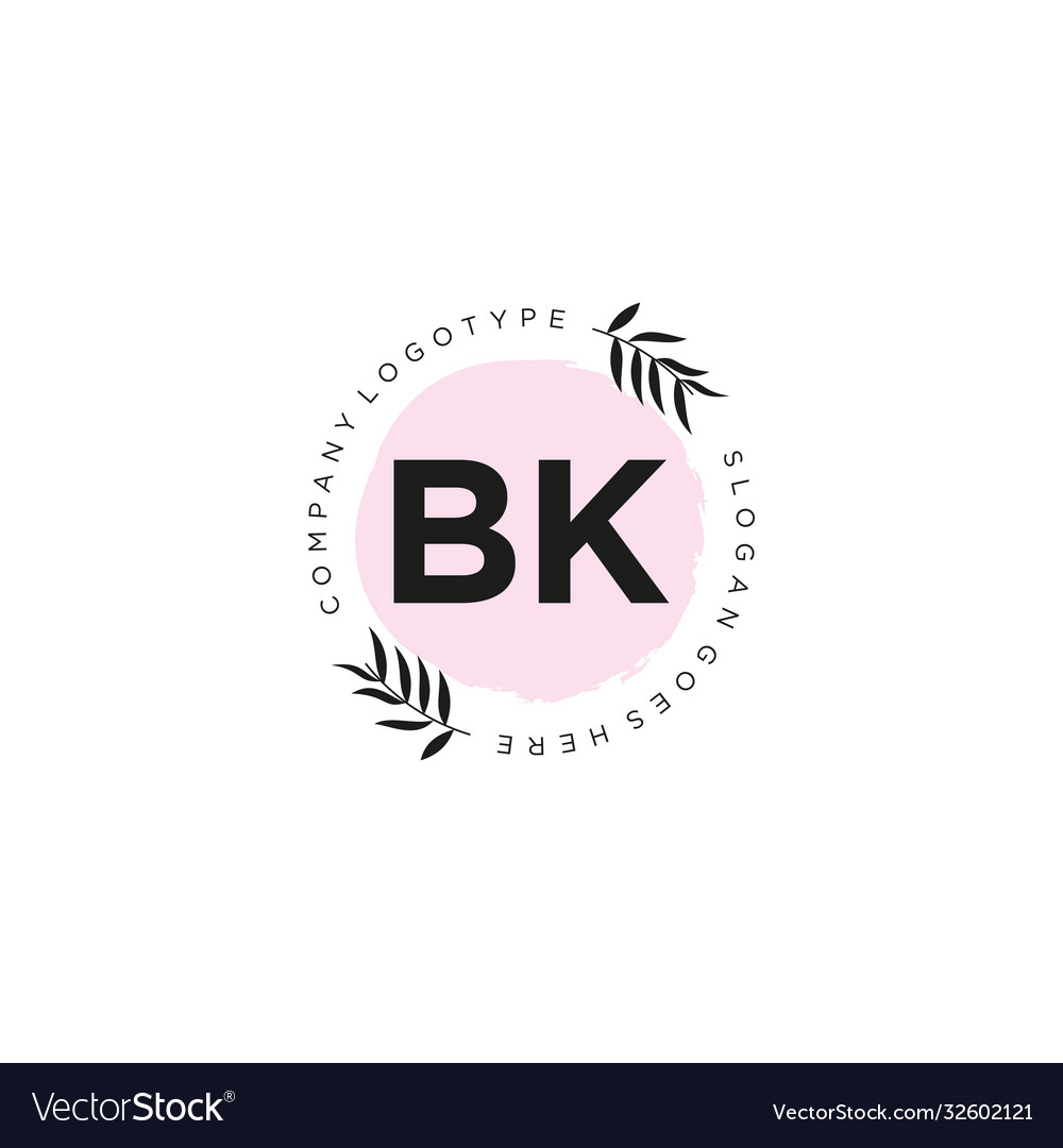 Bk letter logo icon design template elements Vector Image