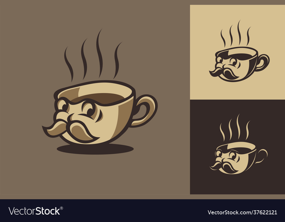 Coffee cup with a man character Royalty Free Vector Image