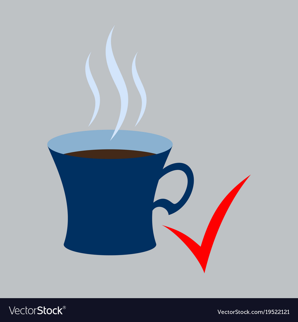 Flat coffee cup icon Royalty Free Vector Image