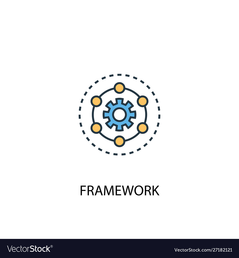 Framework concept 2 colored line icon simple Vector Image Framework concept 2 colored line icon simple Vector Image