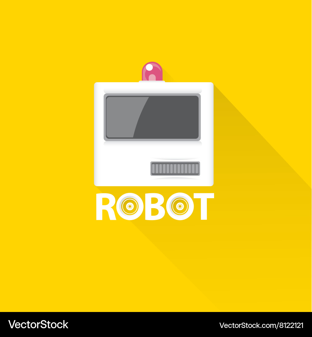 Funny robot head logo design Royalty Free Vector Image