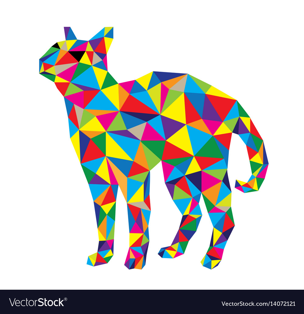 Geometric cat Royalty Free Vector Image - VectorStock
