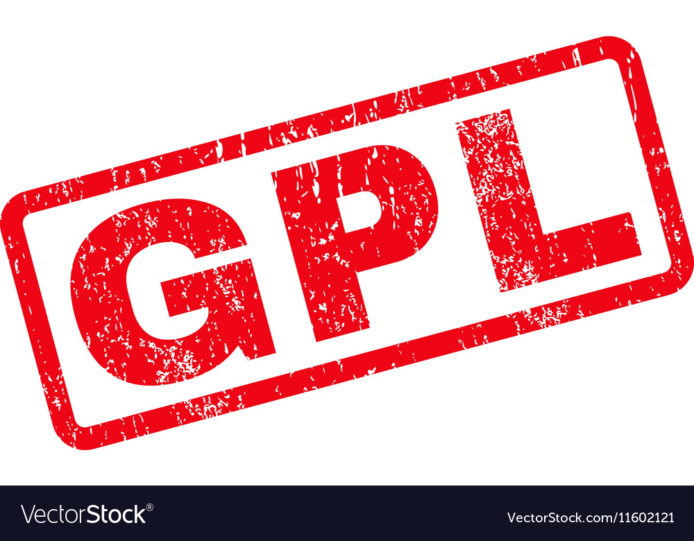 GPL Text Rubber Stamp Royalty Free Vector Image